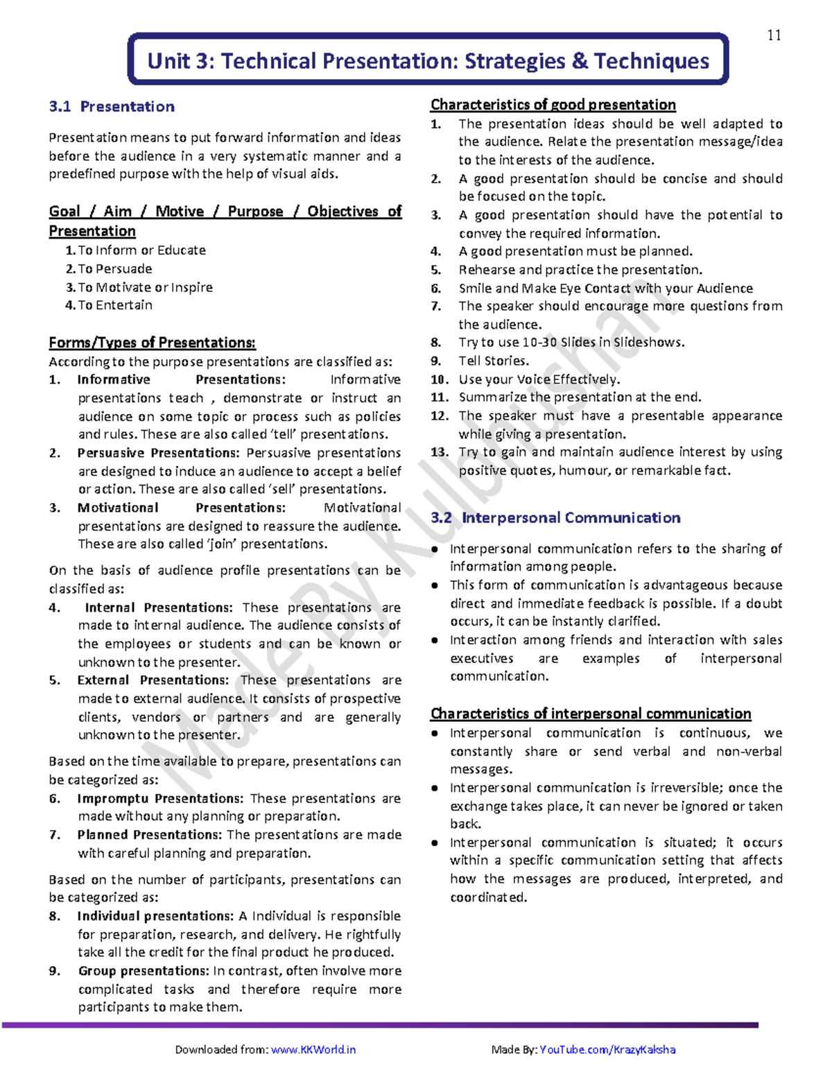 TC Unit 3 - Technical Presentation Strategies & Techniques unlocked - 10. Strategies Techniques ...