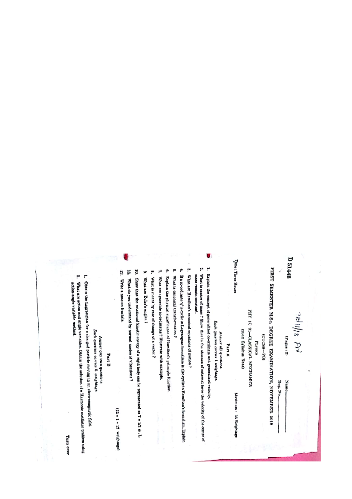 Classical Mechanics - Msc Applied physics - Studocu