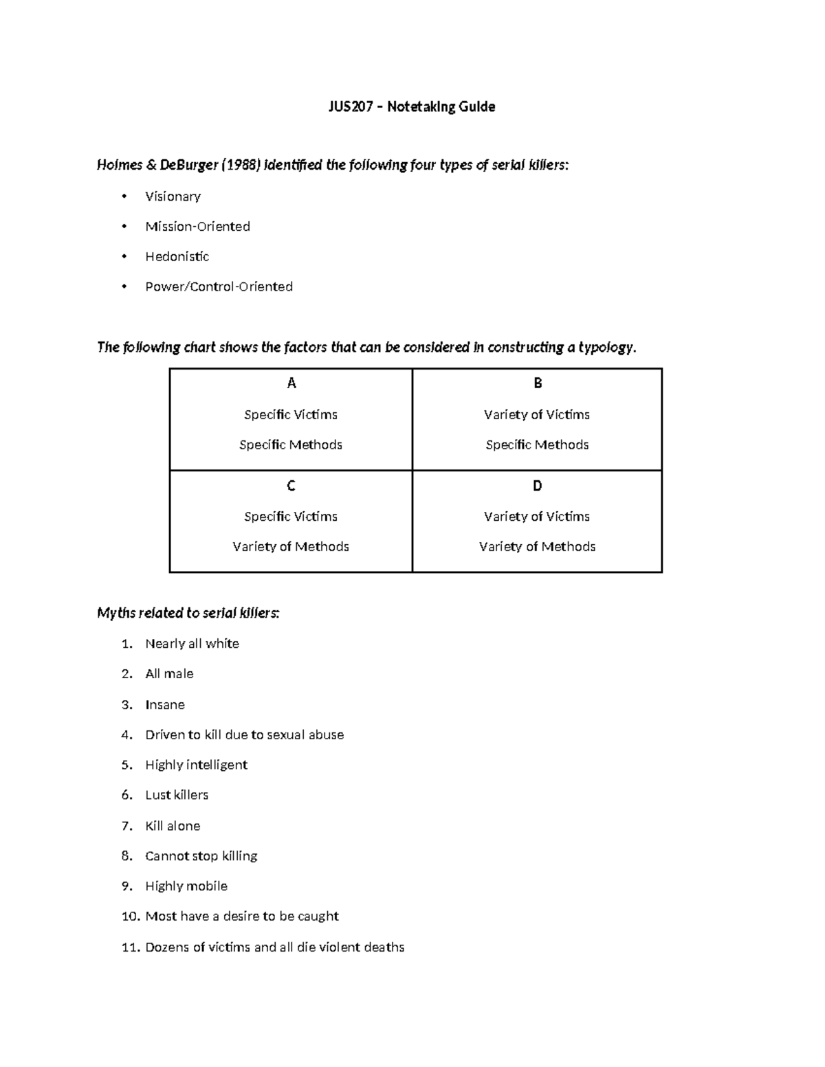 1-23 Notetaking Guide - Lecture notes - JUS207 – Notetaking Guide ...