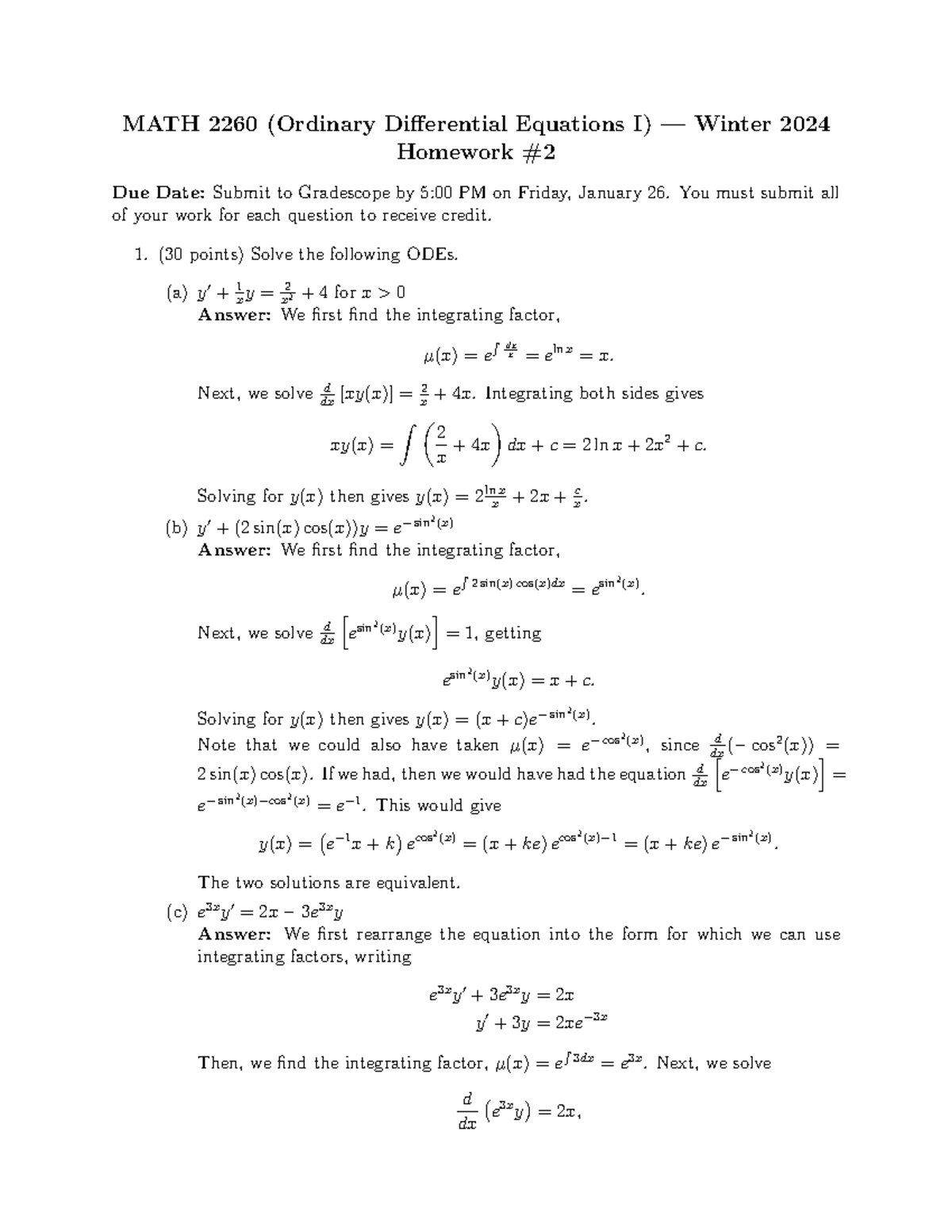 HW2-soln - Useful information - MATH 2260 (Ordinary Differential ...