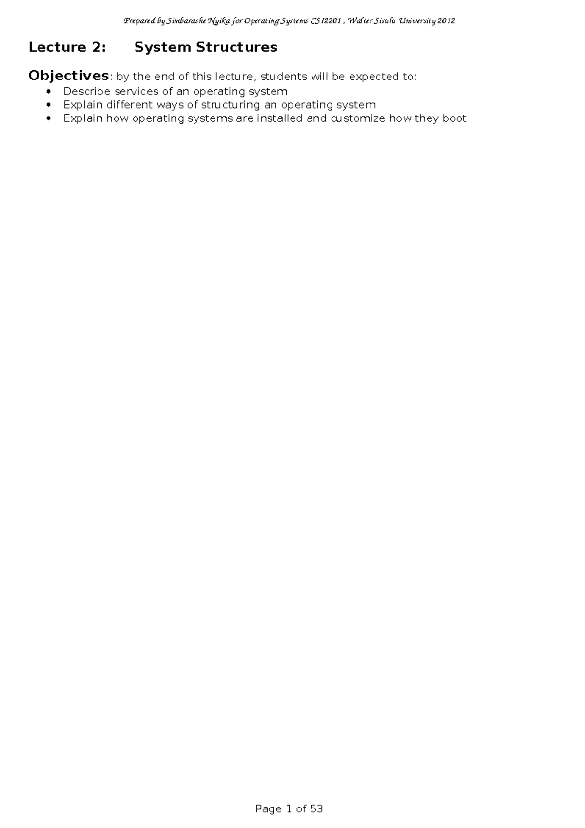 Lecture 2 - Programming in Java & Networking - Lecture 2: System ...