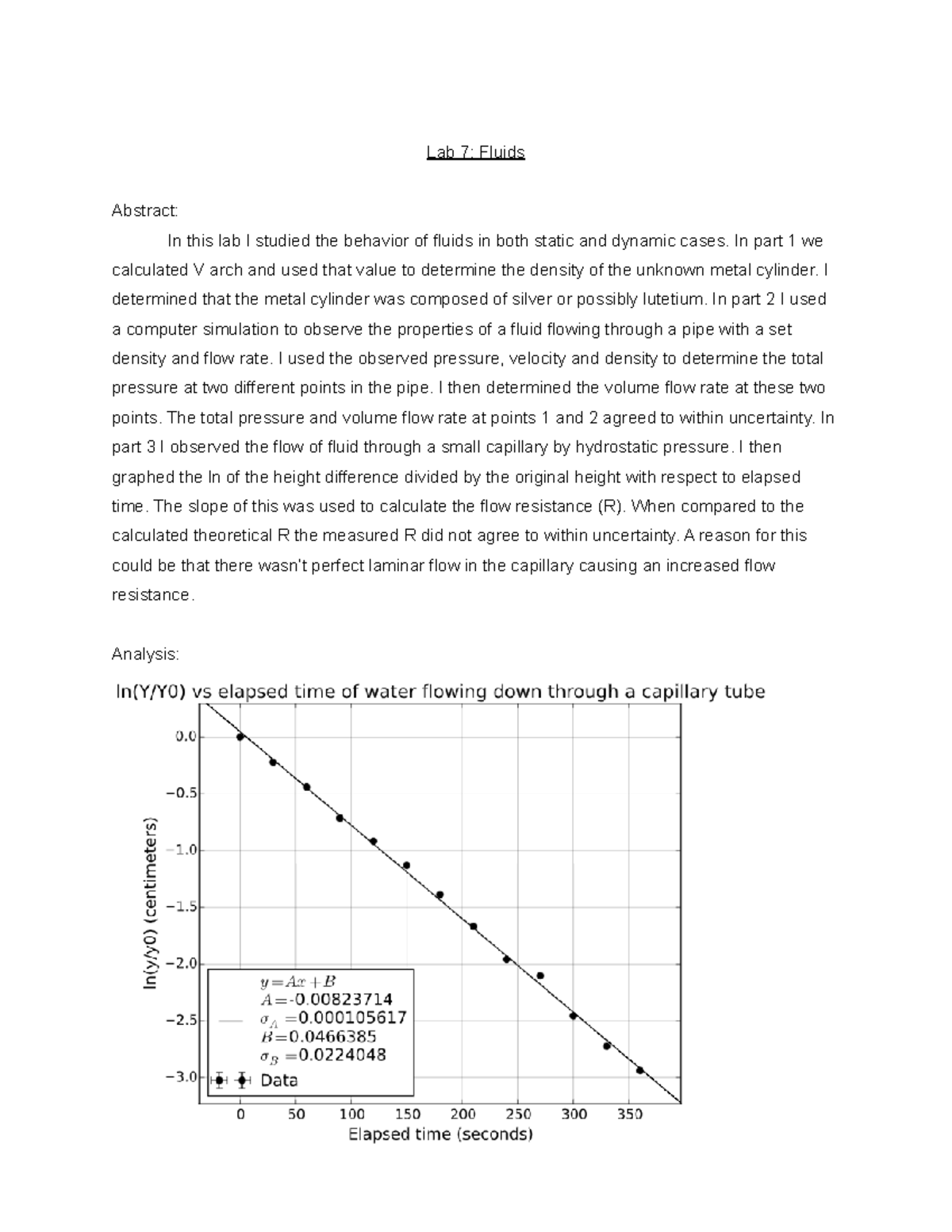Physics 121 Lab 7 Fluids. online lab discussing static and dynamic fluids - Lab 7: Fluids ...