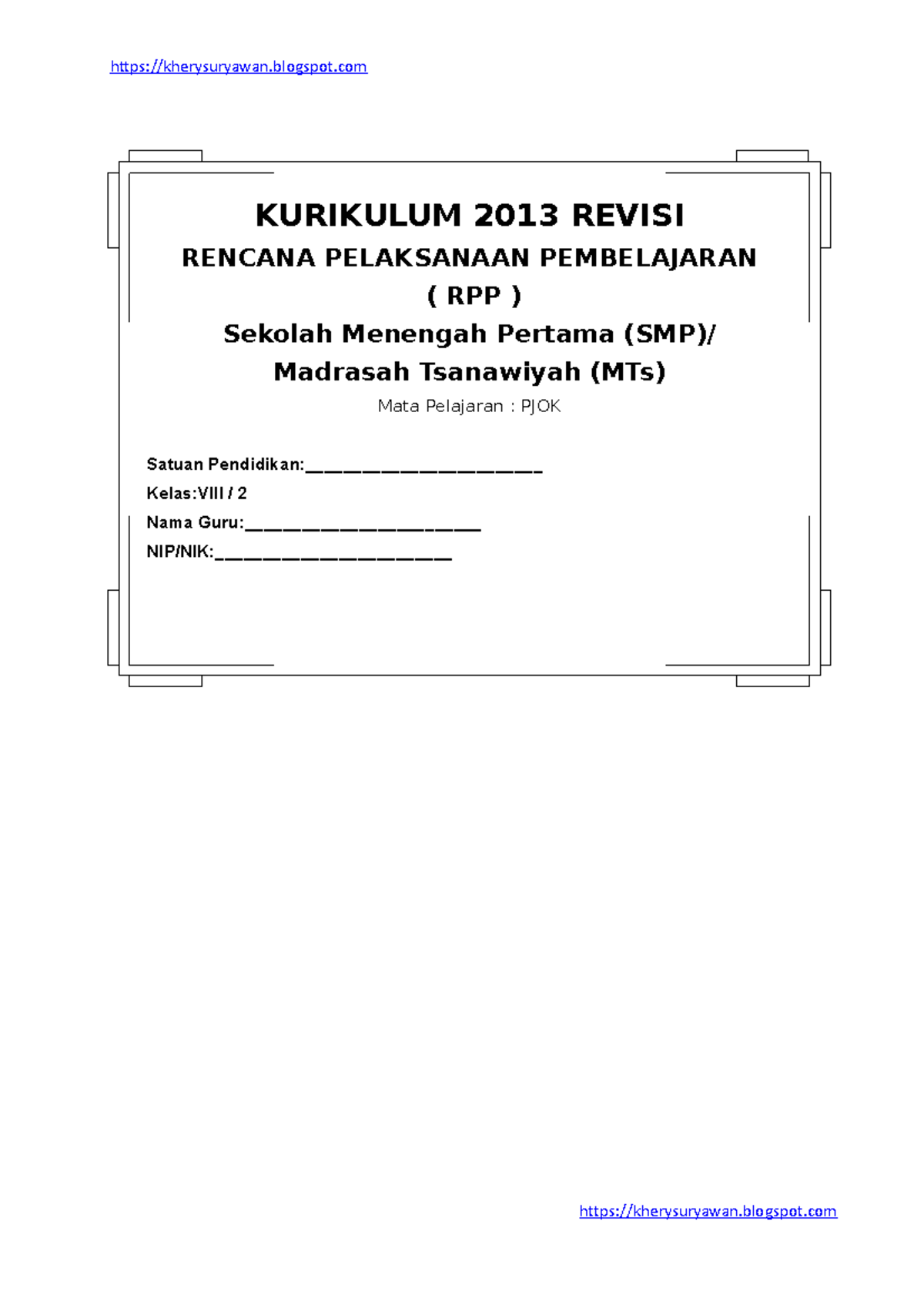 Rpp kls 8 semester 2 - rpp - KURIKULUM 2013 REVISI RENCANA PELAKSANAAN ...