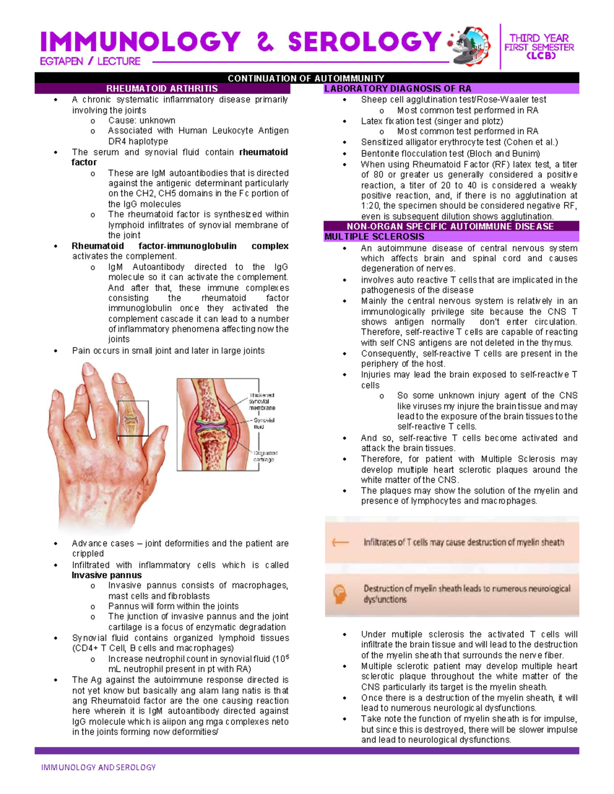 Autoimmunity- Fungal- Infection - IMMUNOLOGY AND SEROLOGY CONTINUATION ...