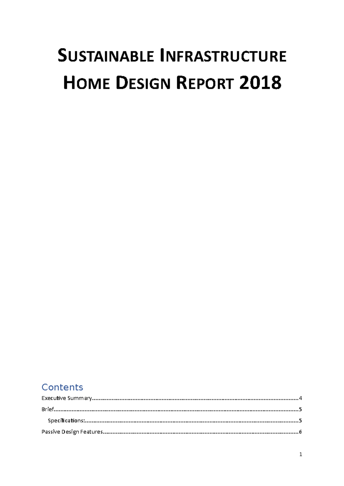 Sustainable Home Design Report - SUSTAINABLE INFRASTRUCTURE HOME DESIGN ...