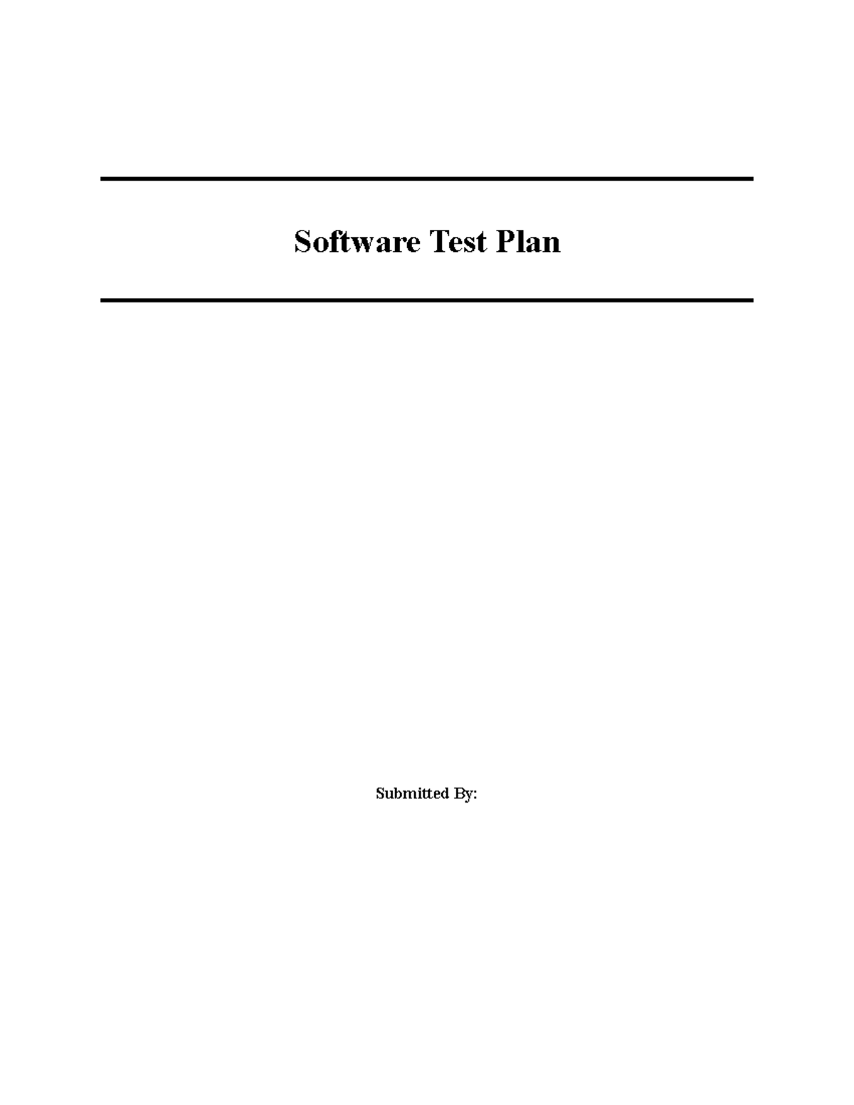 ST Test Plan Template Short Todo - Software Test Plan Submitted By ...