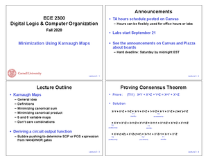 CMOS - CMOS - Fall 2020 ECE 2300 Digital Logic & Computer Organization CMOS Logic Combinational ...