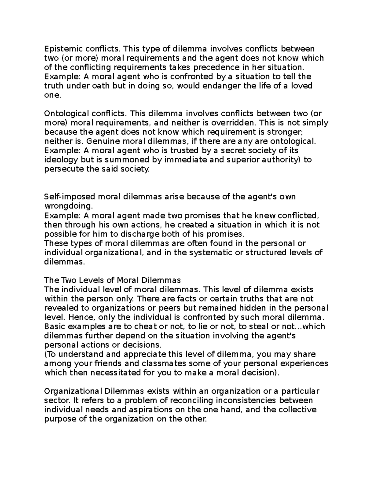 Epistemic conflicts - Ethics conflict - Epistemic conflicts. This type ...