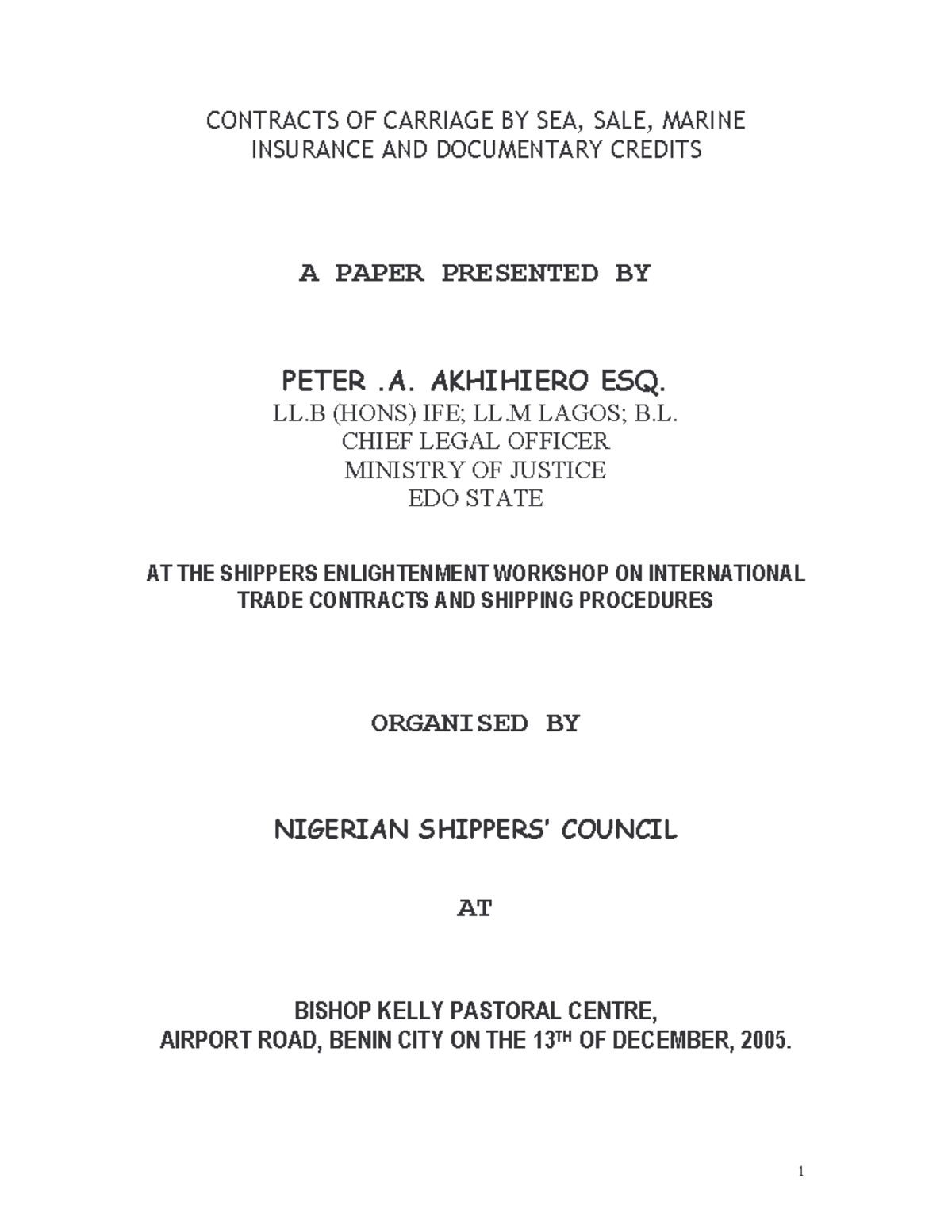 Contracts Of Carriage By Sea Sale Marine Insurance Documentary Credits ...