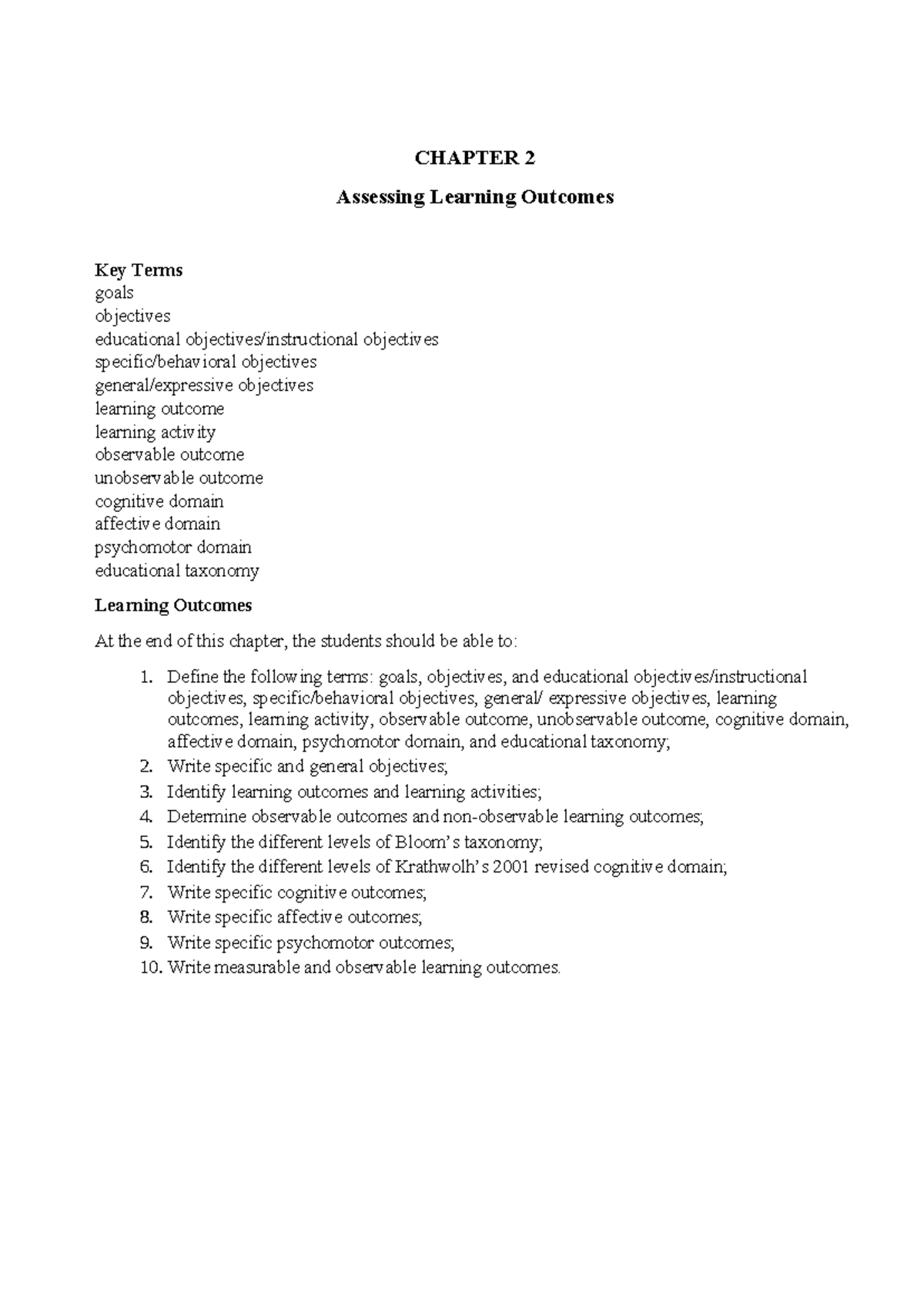 Chapter-2 - Assessment Learning 1 - CHAPTER 2 Assessing Learning ...