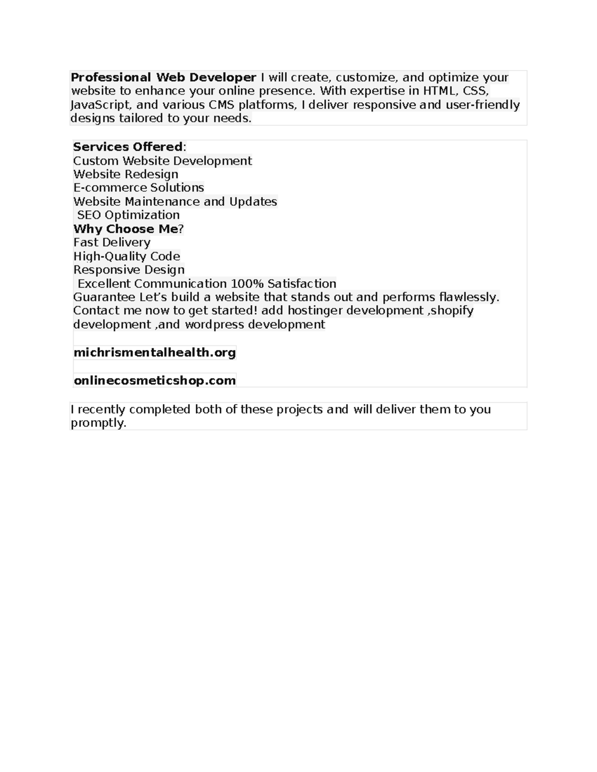 Professional Web Developer I will create - With expertise in HTML, CSS, JavaScript, and various ...