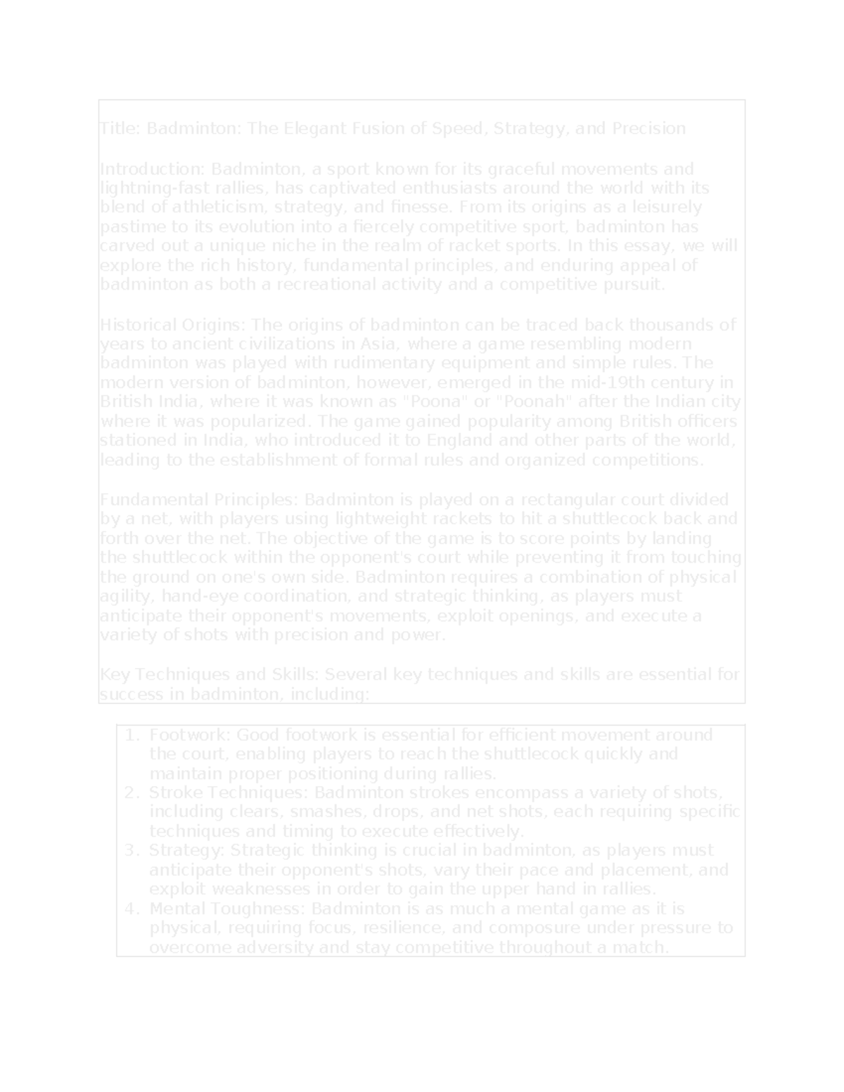 Badminton - From its origins as a leisurely pastime to its evolution ...