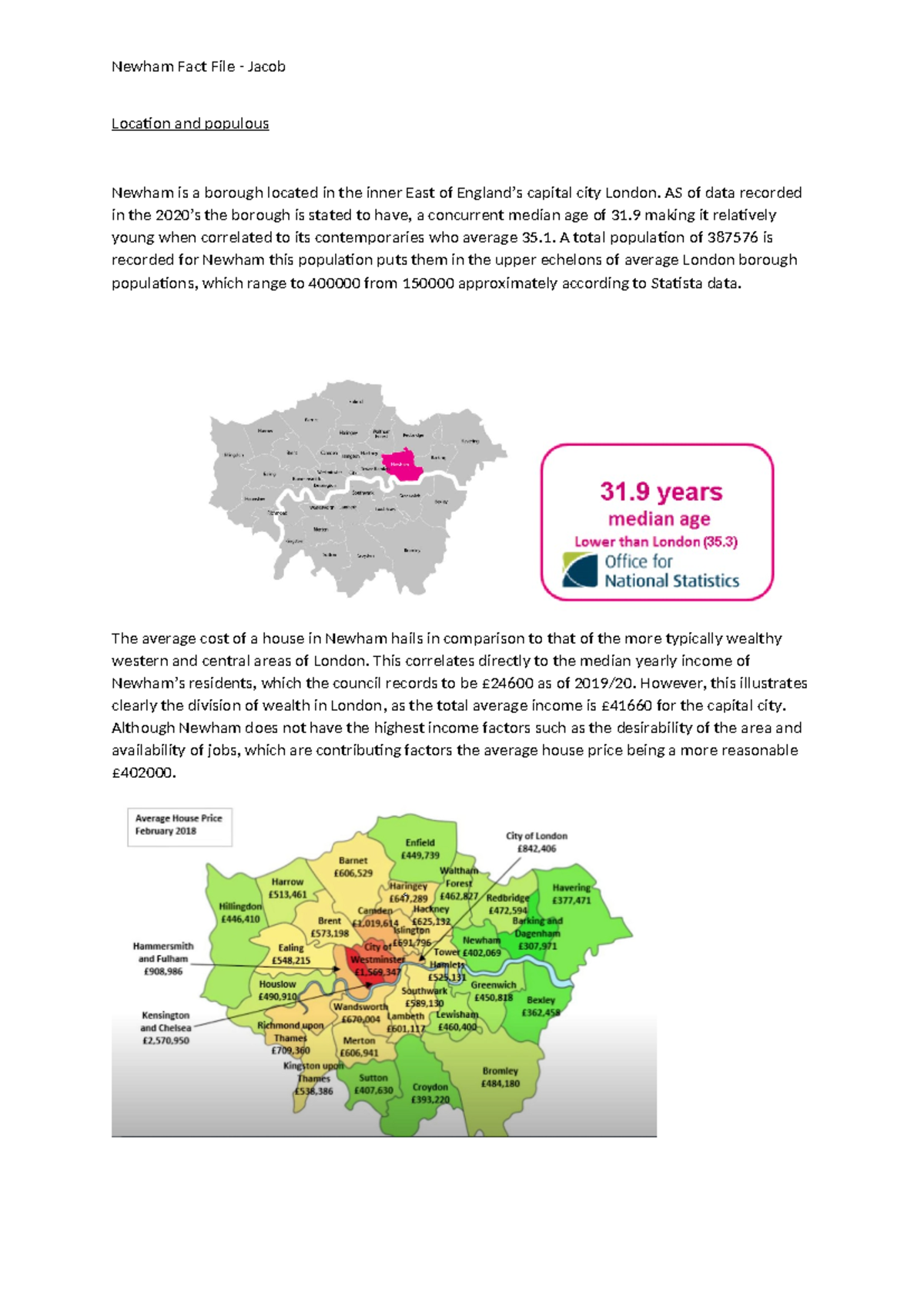 Newham fact file - nogfuyruyfoiugiugho - Location and populous Newham ...