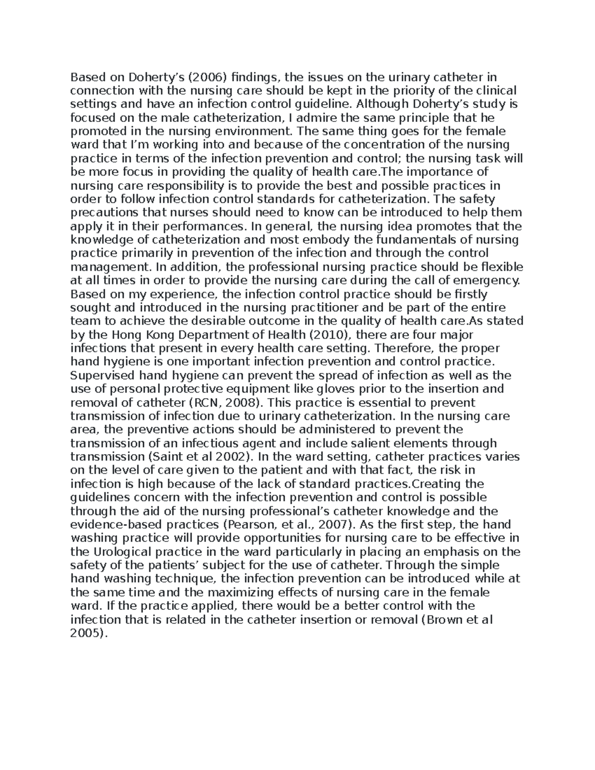 2679 - nursing essay - Based on Doherty’s (2006) findings, the issues ...