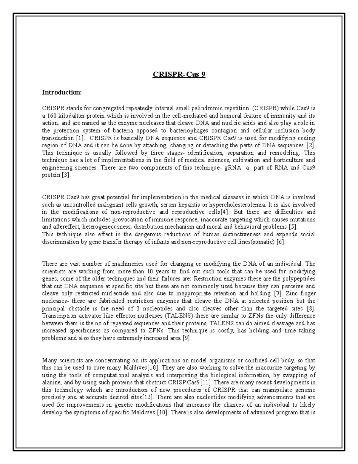 Crispr CAS 9 - CRISPER CAS 9 - CRISPR-Cas 9 Introduction: CRISPR stands ...