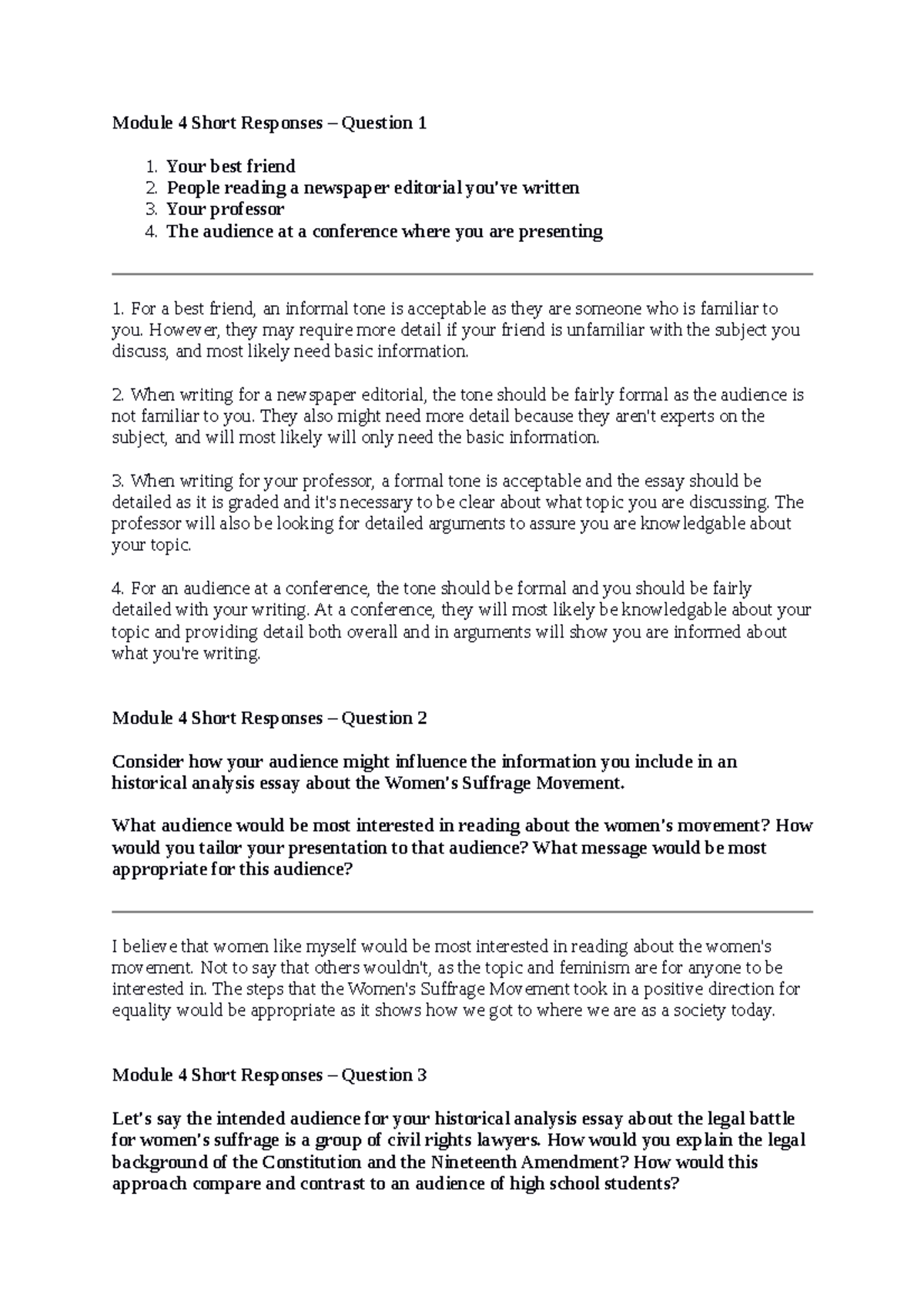 Module 4 Short Responses - Module 4 Short Responses – Question 1 Your ...