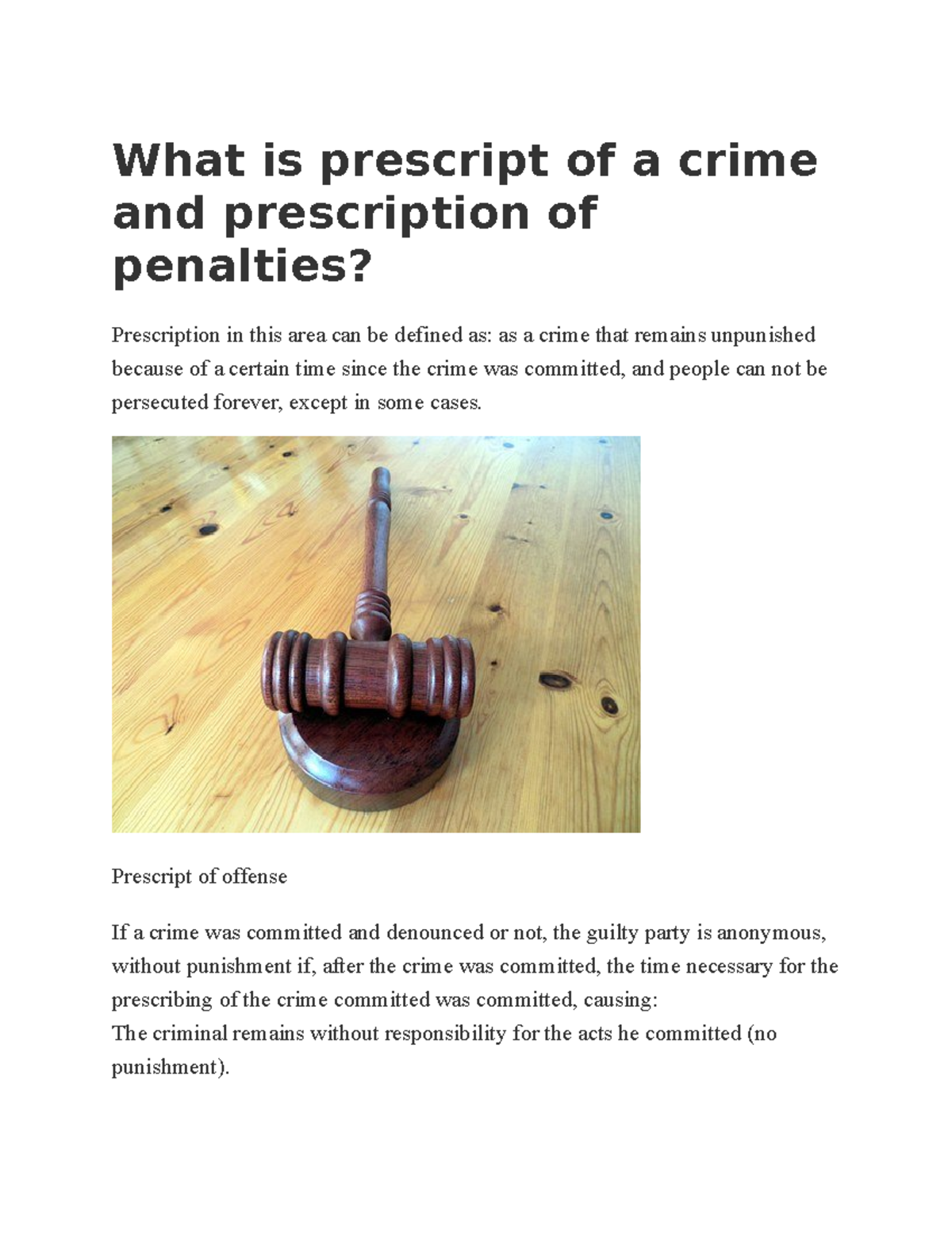 What is prescript of a crime and prescription of penalties - What is ...