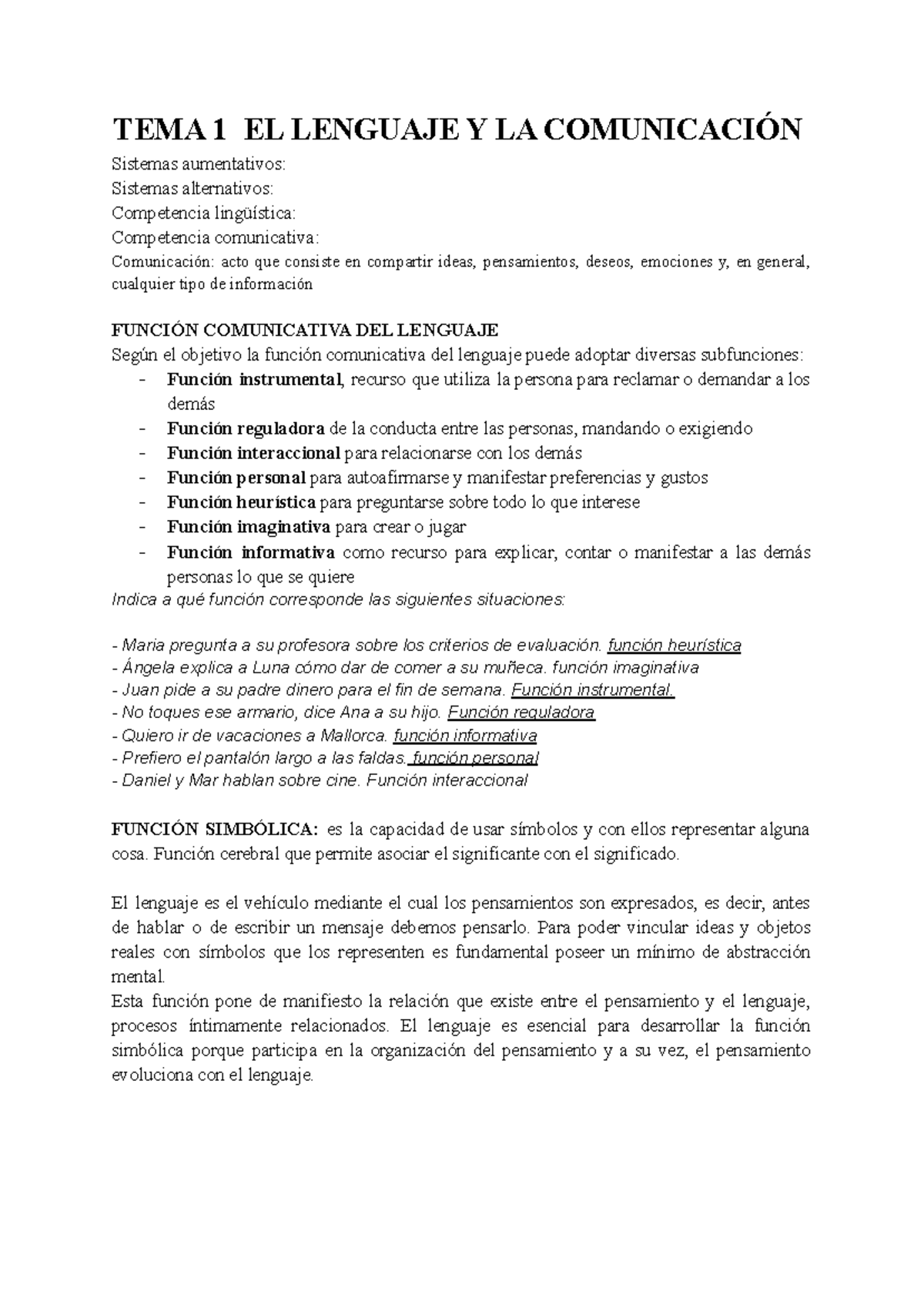 TEMA 1 Sistemas aumentativos y alternativos - TEMA 1 EL LENGUAJE Y LA COMUNICACIÓN Sistemas ...