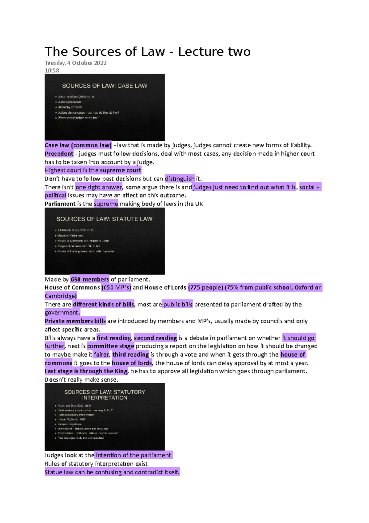 The Sources of Law - different laws - The Sources of Law - Lecture two ...