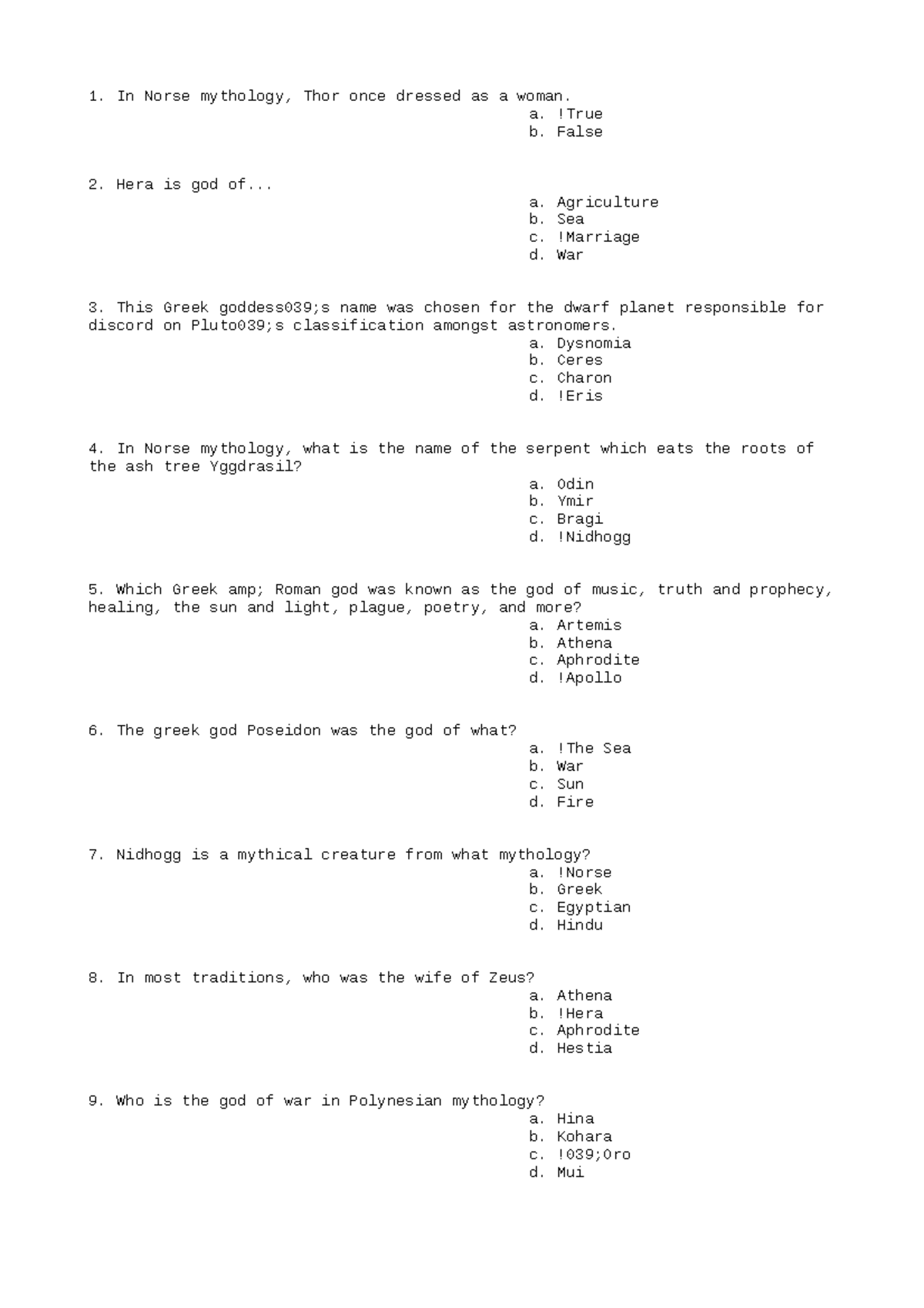 MU155-Answer-6 - MU155-Answer-6 - In Norse mythology, Thor once dressed ...