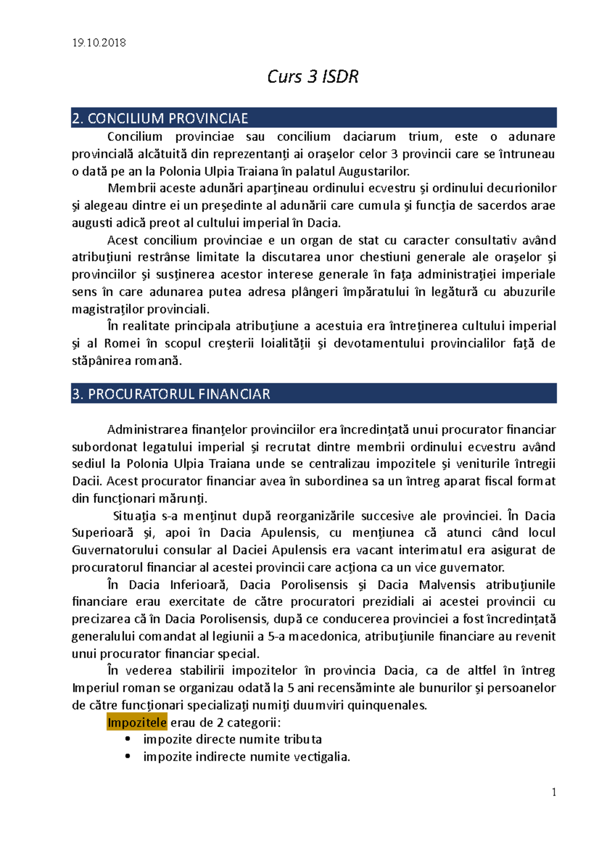 CURS 3 ISDR - This is a course told by our professor at the weekly ...