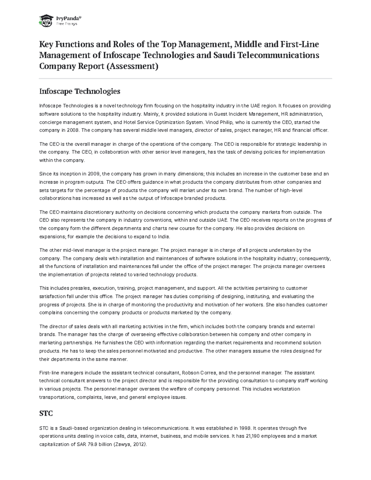 Key functions and roles of the top management, middle and first-line ...