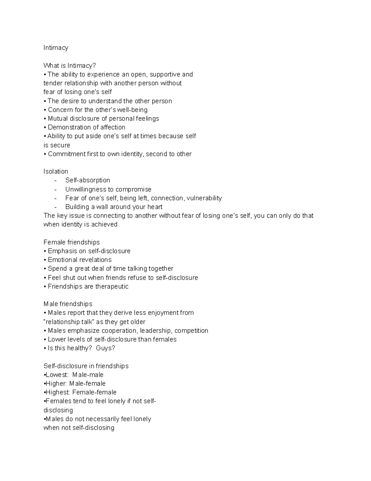 Intimacy - HDFS 129 Dr. Countermine - Intimacy What is Intimacy? The ...