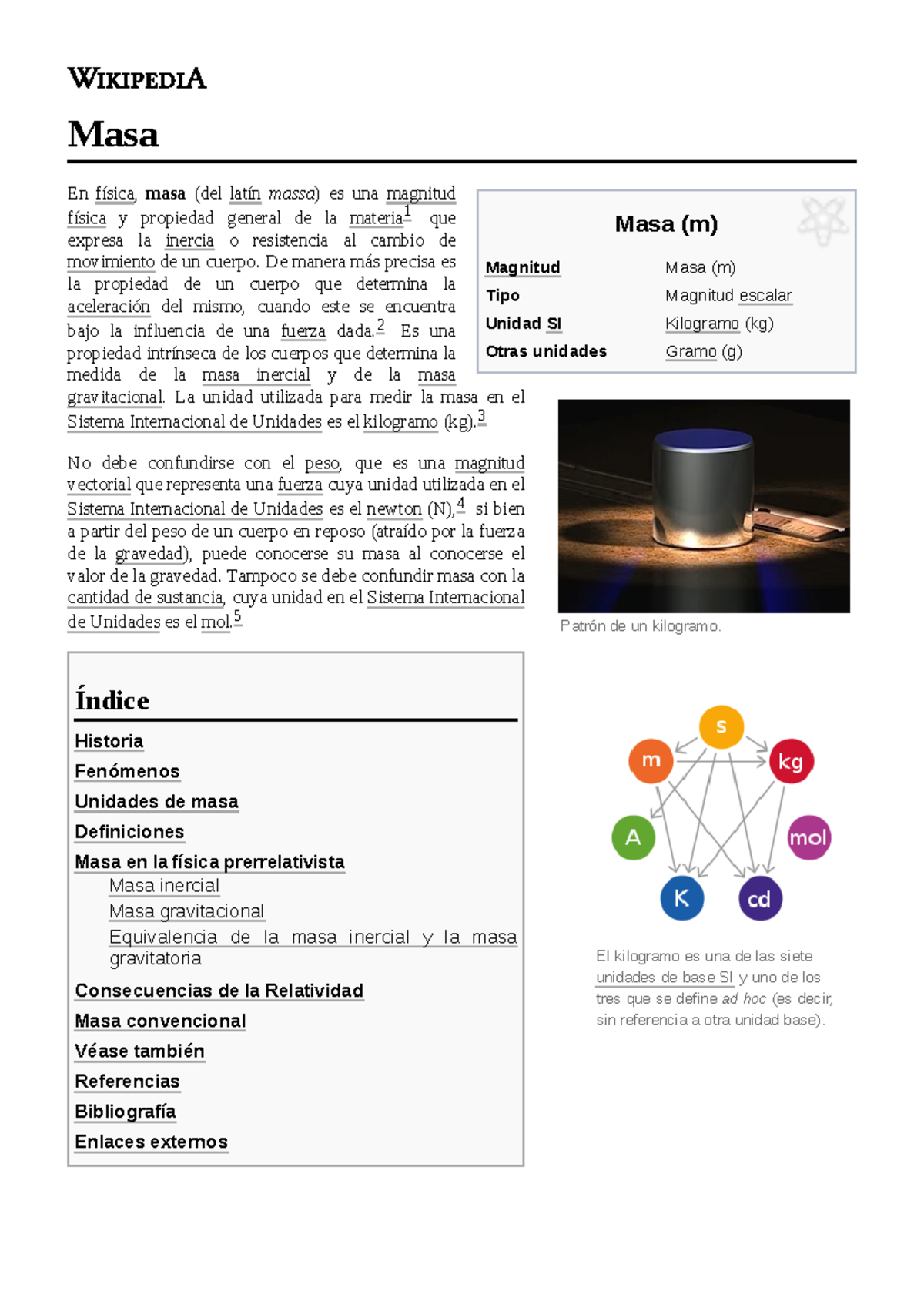 Masa, definición, unidades y sus características, - Masa (m) Magnitud ...