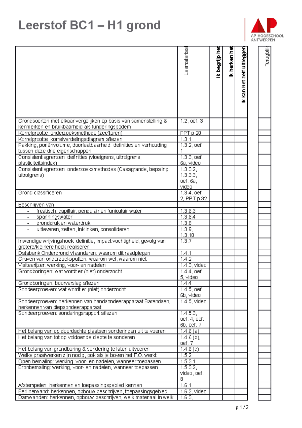 Leerstof H1 Grond - wat moet je kennen - Leerstof BC1 – H1 grond ...