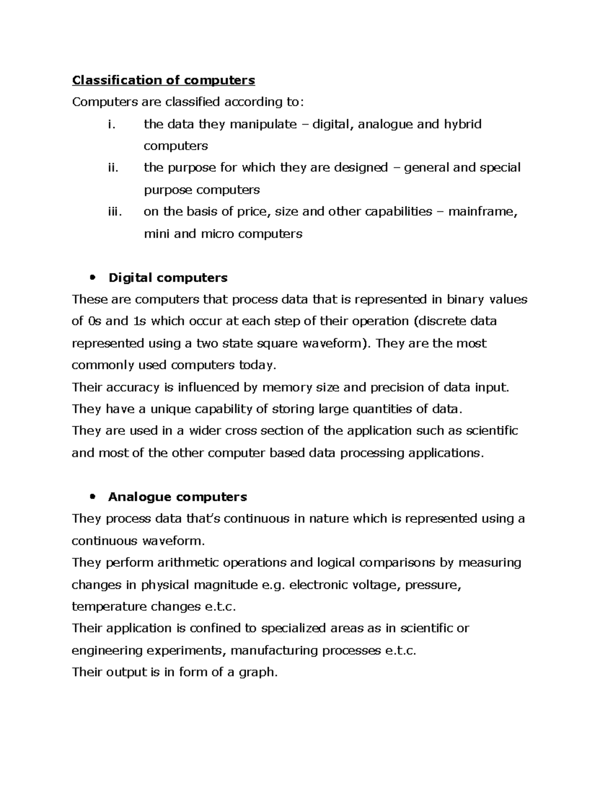 Classification of computers-1 (computer organization) - Classification ...