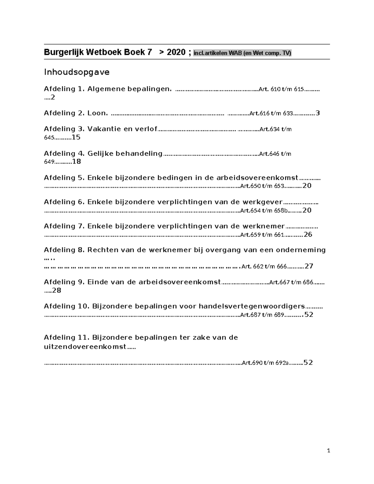 Art.7 610 ev BW 2020 - Burgerlijk Wetboek - Burgerlijk Wetboek Boek 7 ...