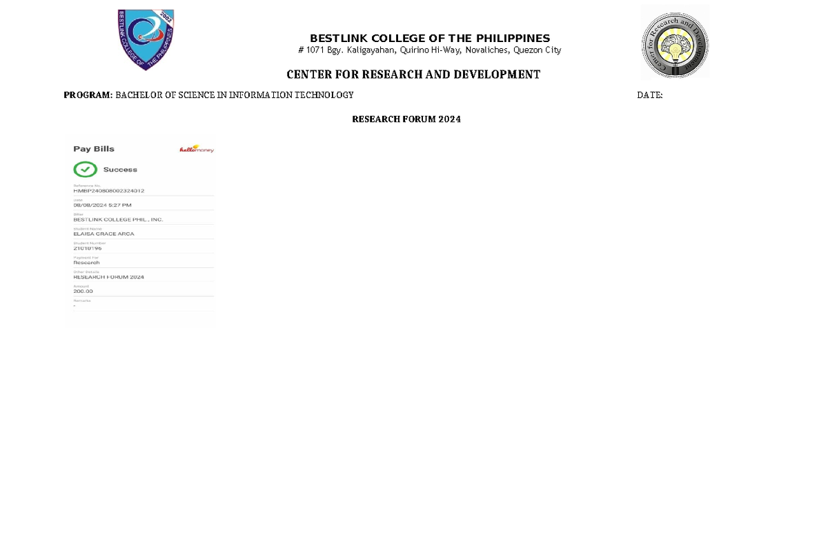 Research- Forum- Template - accounting - BESTLINK COLLEGE OF THE ...