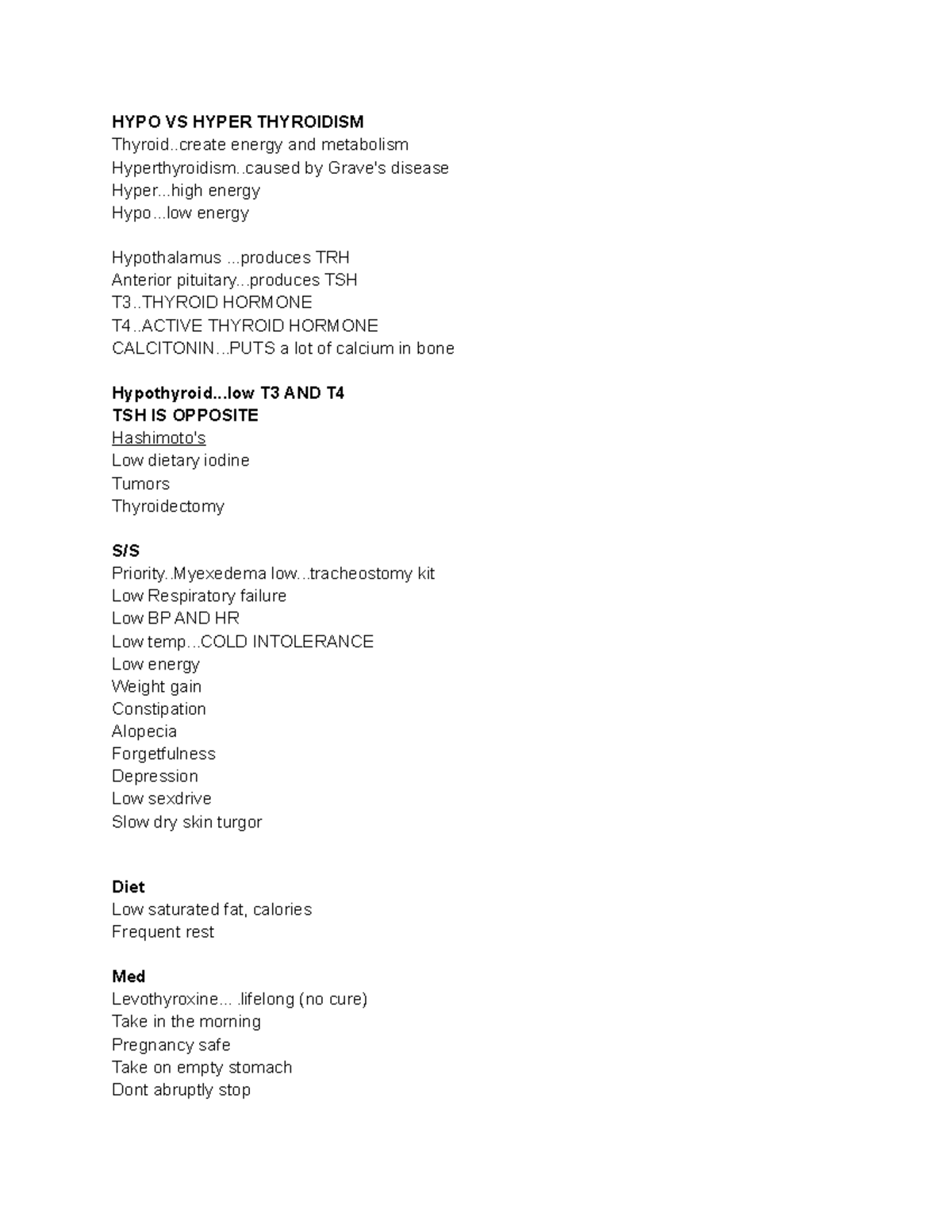 Hyper VS HYPO Thyroid - HYPO VS HYPER THYROIDISM Thyroid. energy and ...