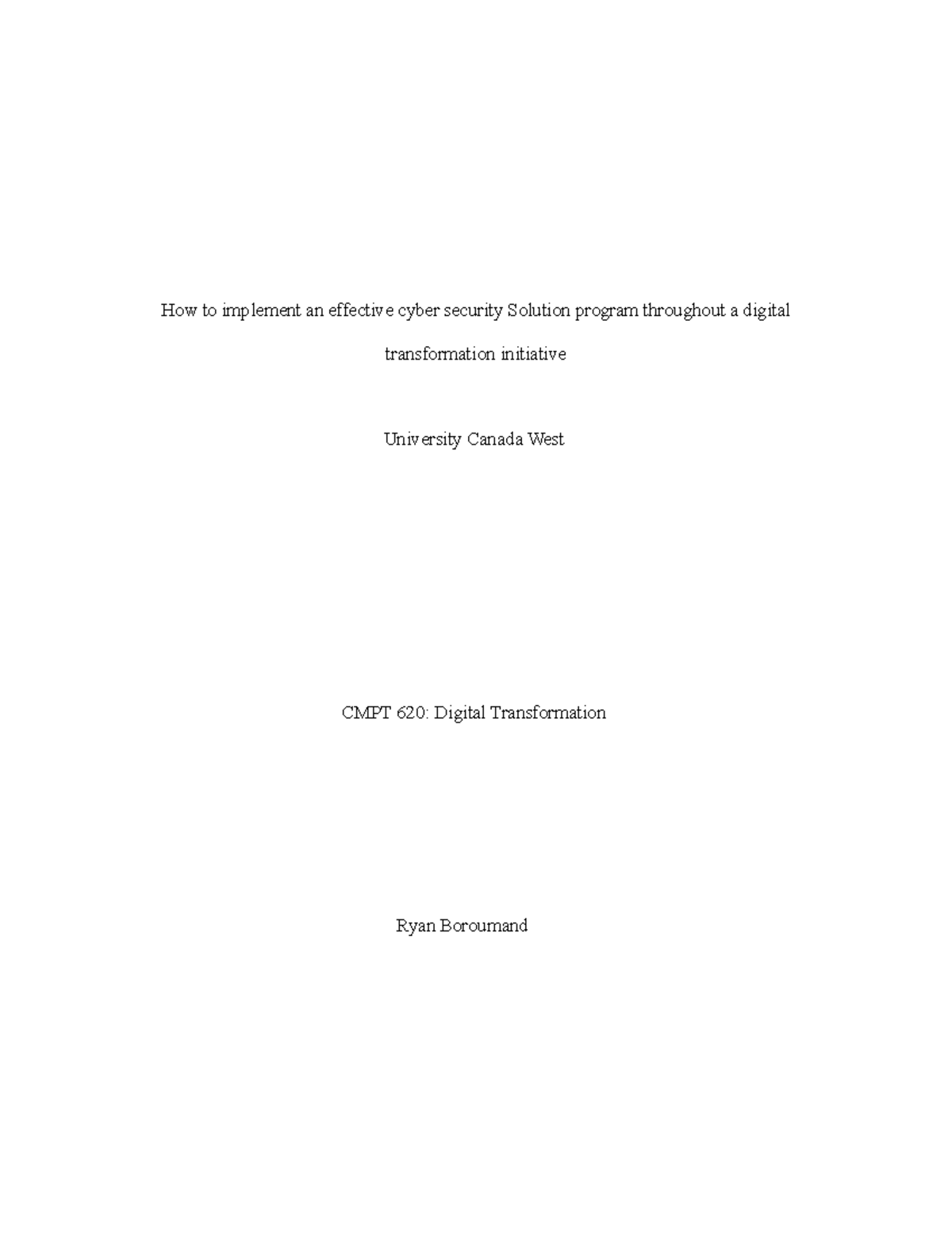 Cybersecurity Implementation Reflection ( Week 5) - How to implement an ...