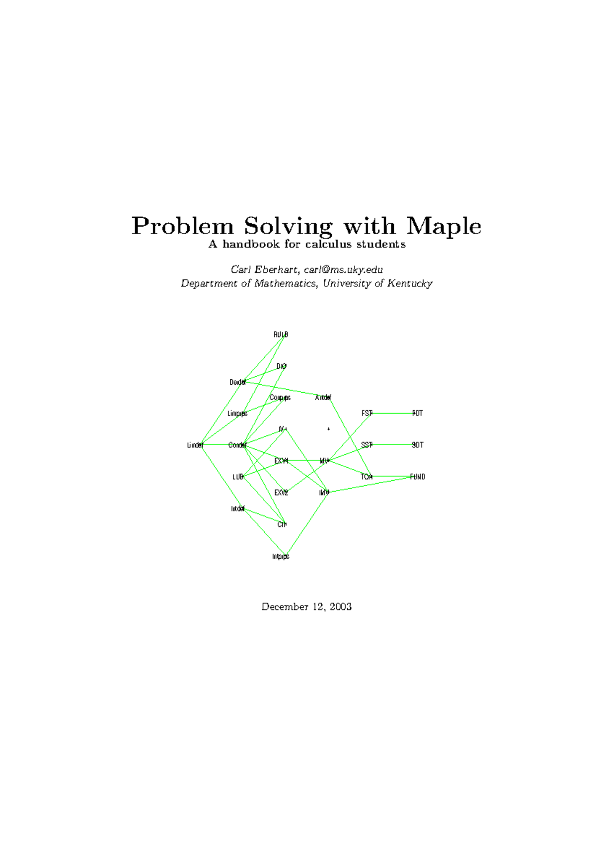 Maple handbook - uky Department of Mathematics, University of Kentucky ...