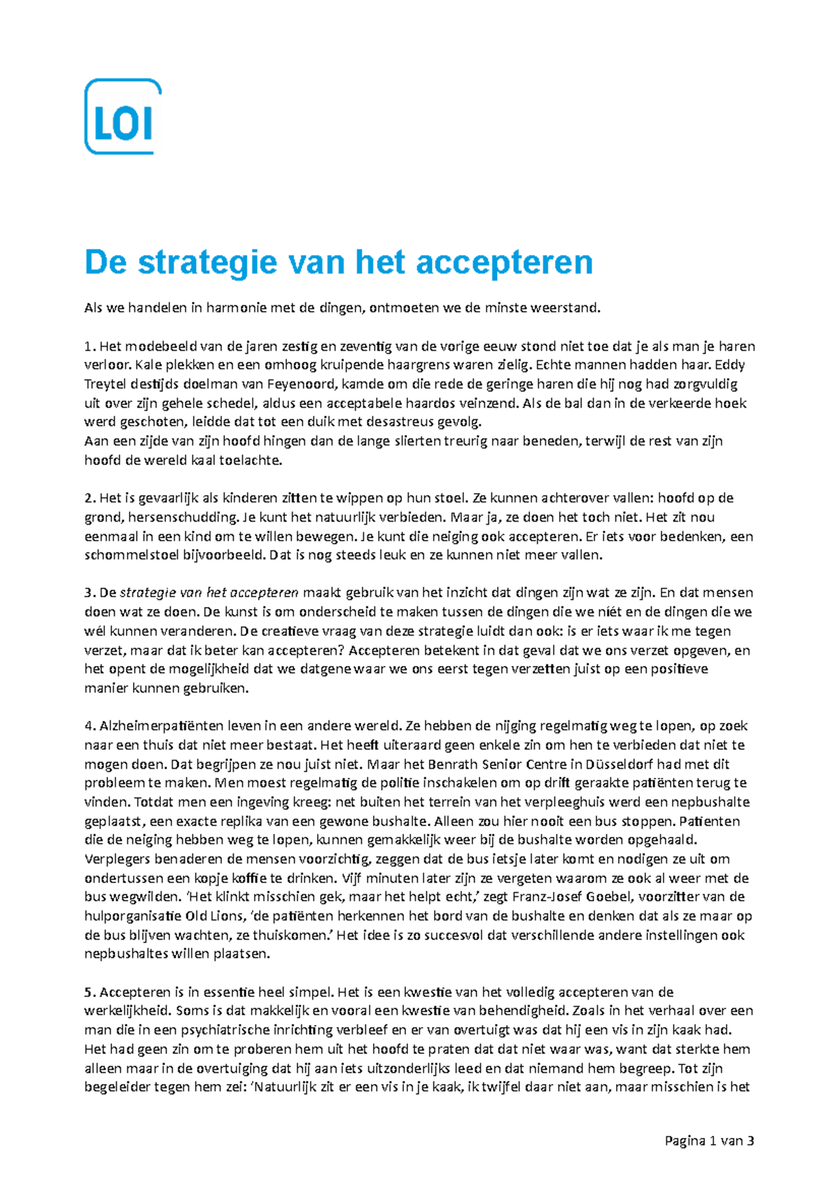 Inzendopgave 088D2 Opbouw-2 - De strategie van het accepteren Als we ...