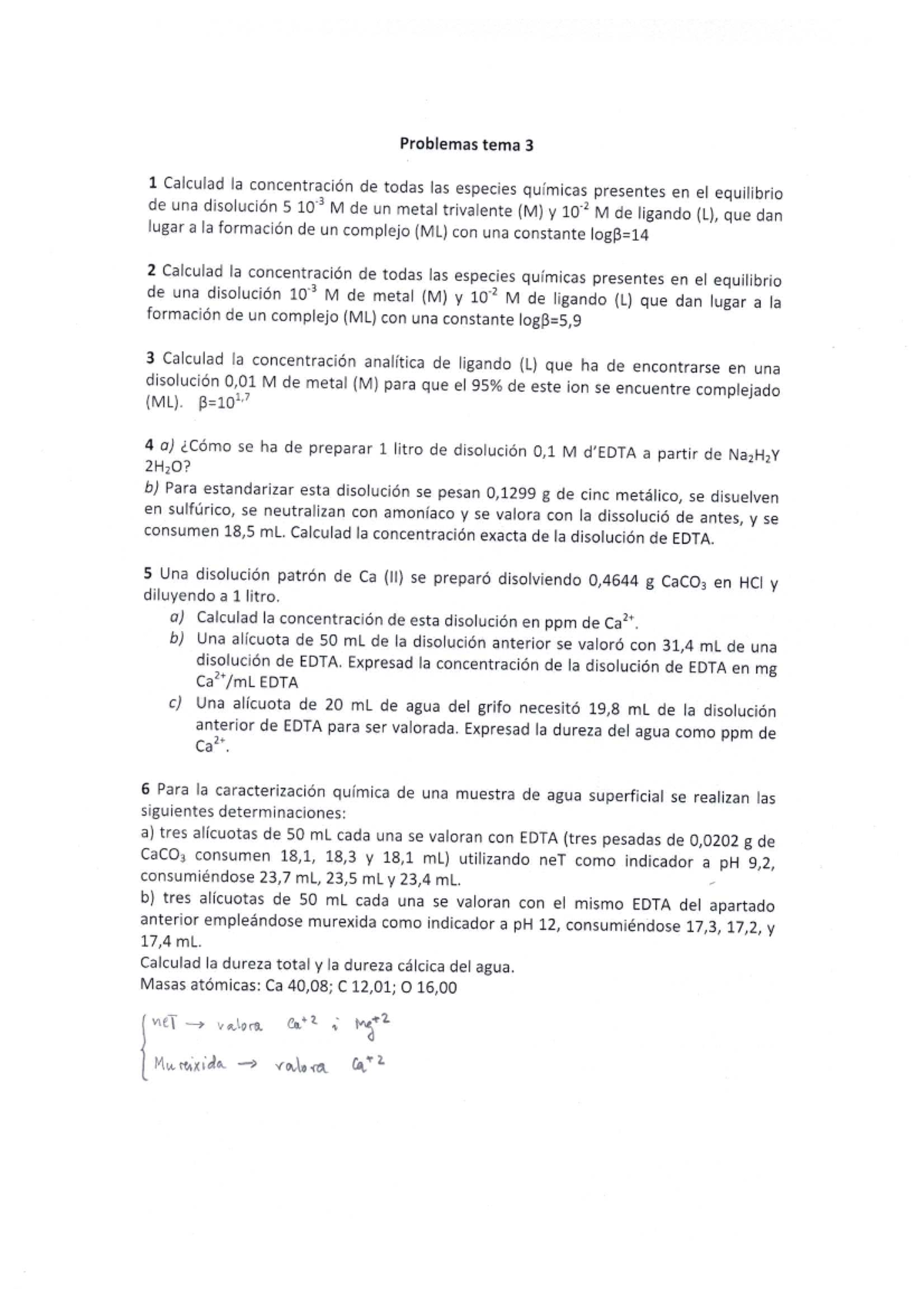 Problemas Tema 3 soluciones - Química - Studocu