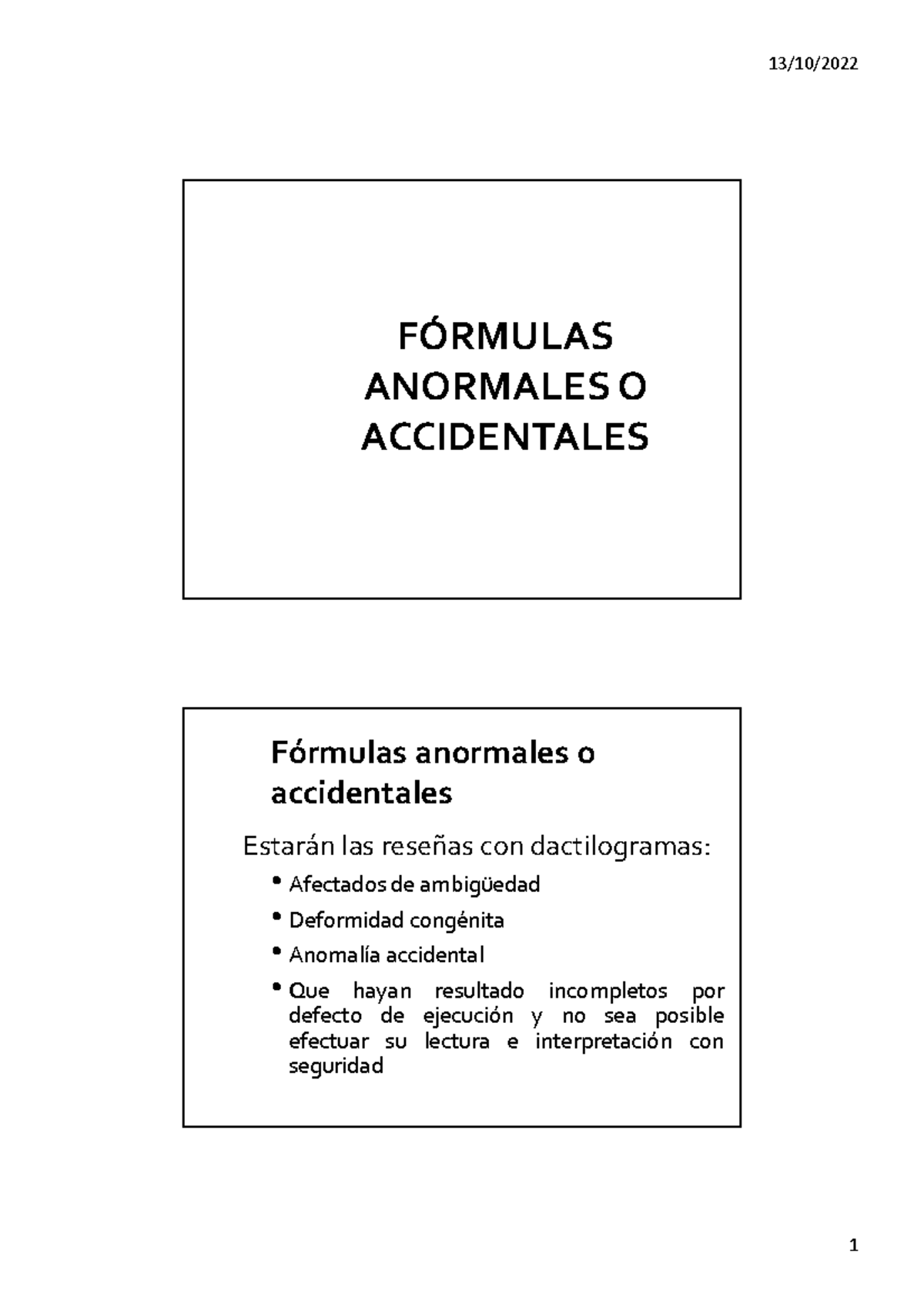 Fórmulas Anormales - FÓRMULAS ANORMALES O ACCIDENTALES Estarán las ...