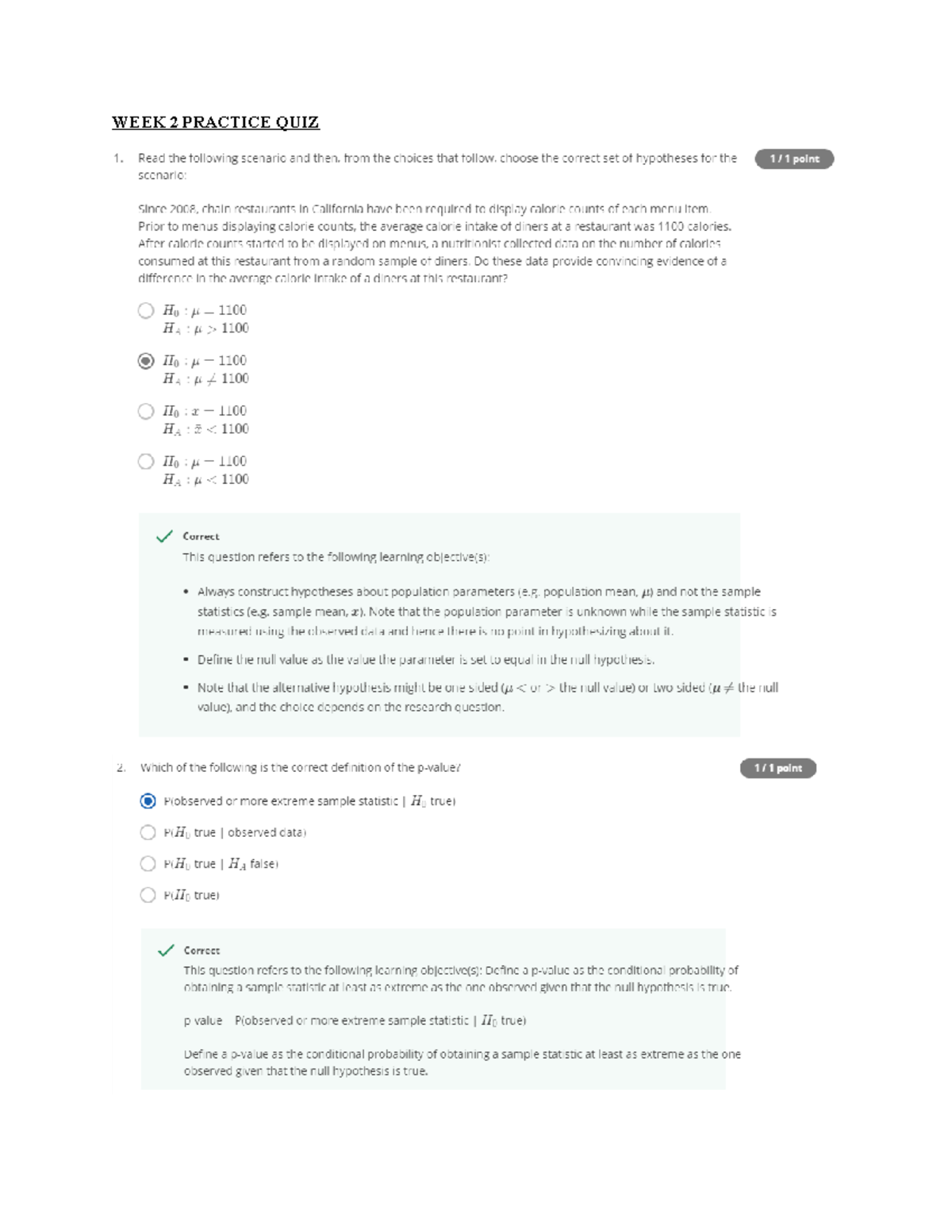 Inferential week2 - Engineering Data Analysis - WEEK 2 PRACTICE QUIZ ...