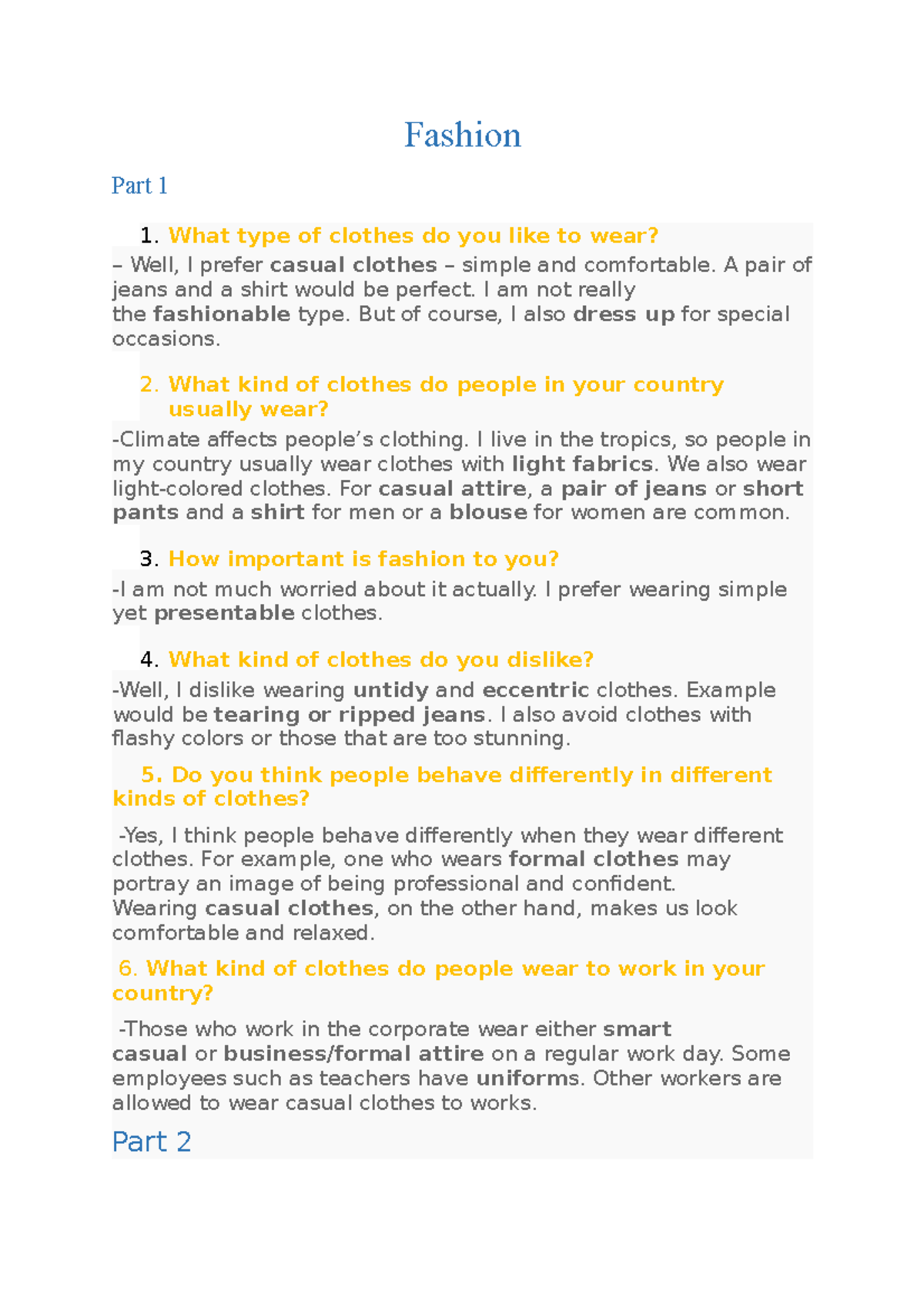 Fashion - writing - Academic English - Studocu