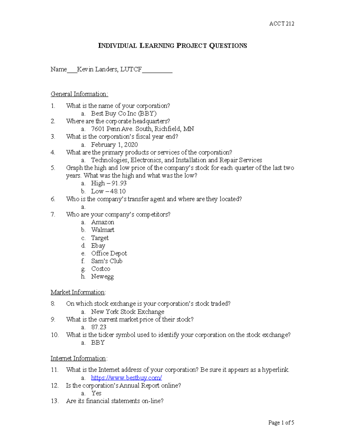 Individual Learning Project Landers - INDIVIDUAL LEARNING PROJECT ...