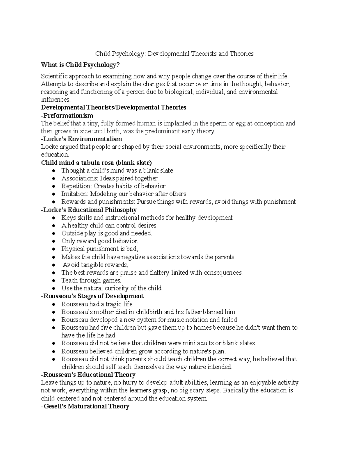 Child Psychology Developmental Theorists and Theories - Attempts to ...