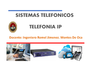 Sesión de aprendizaje Nº 12 - SISTEMAS TELEFONICOS TELEFONIA IP Docente: Ingeniero Romel Jimenez ...