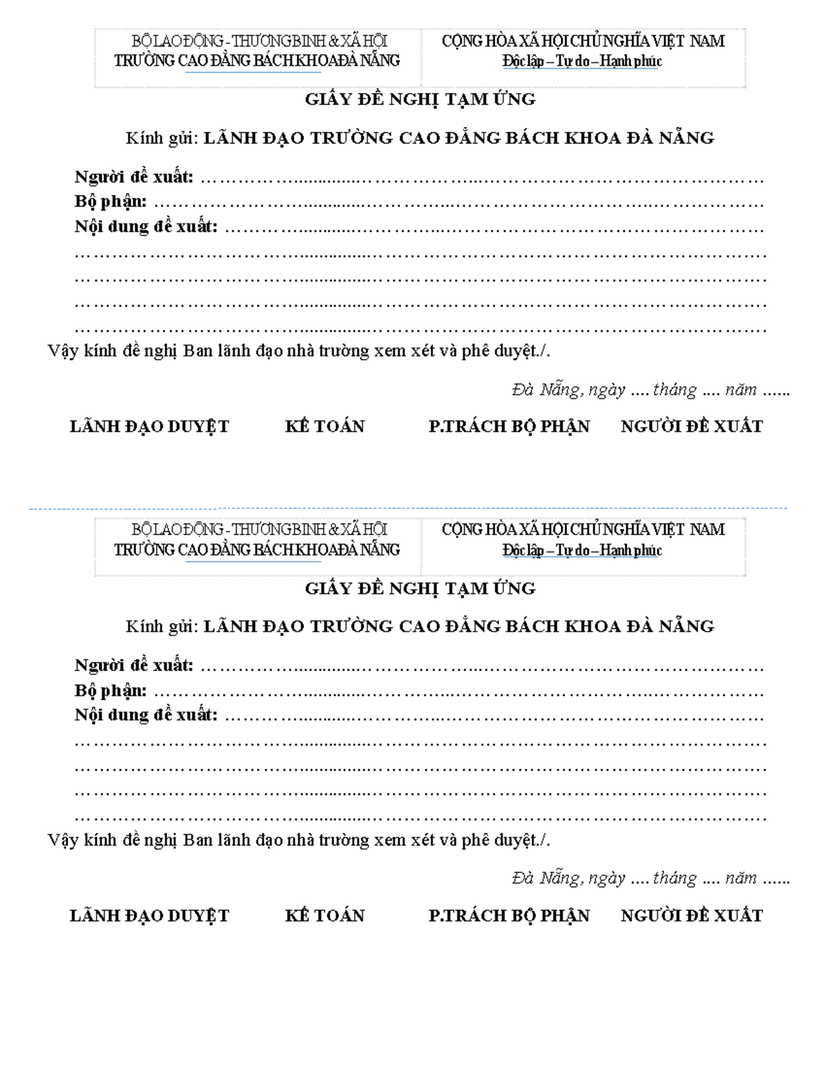 0-Các biểu mẫu giấy của CDBK - BỘ LAO ĐỘNG - THƯƠNG BINH & XÃ HỘI ...