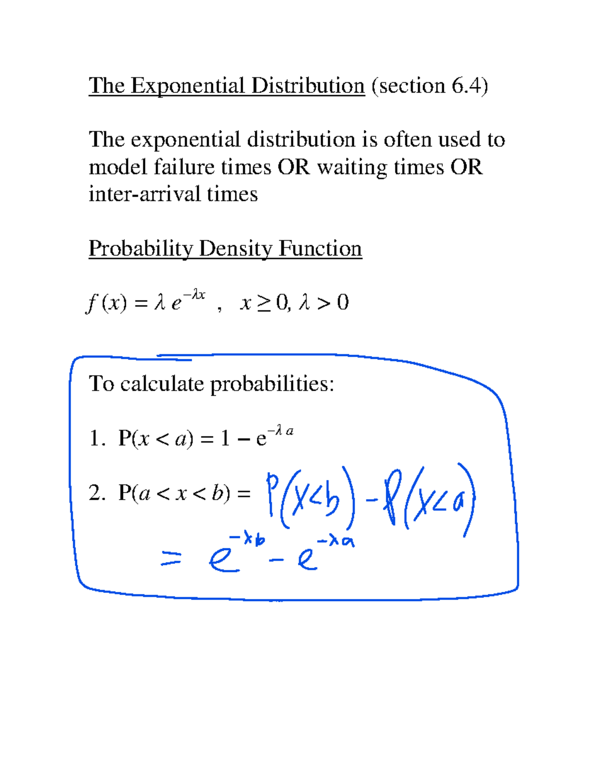 Stats 2035 - 6 - The Exponential Distribution (section 6) The ...