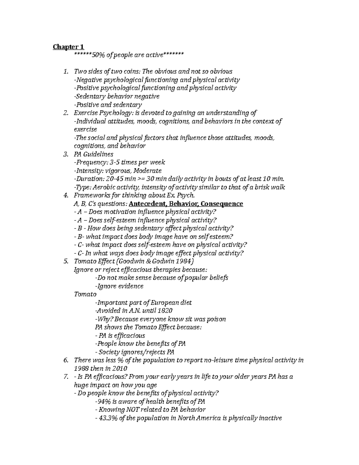 Exam 1 study guide - Lecture notes exam 1 - Chapter 1 ******50% of ...