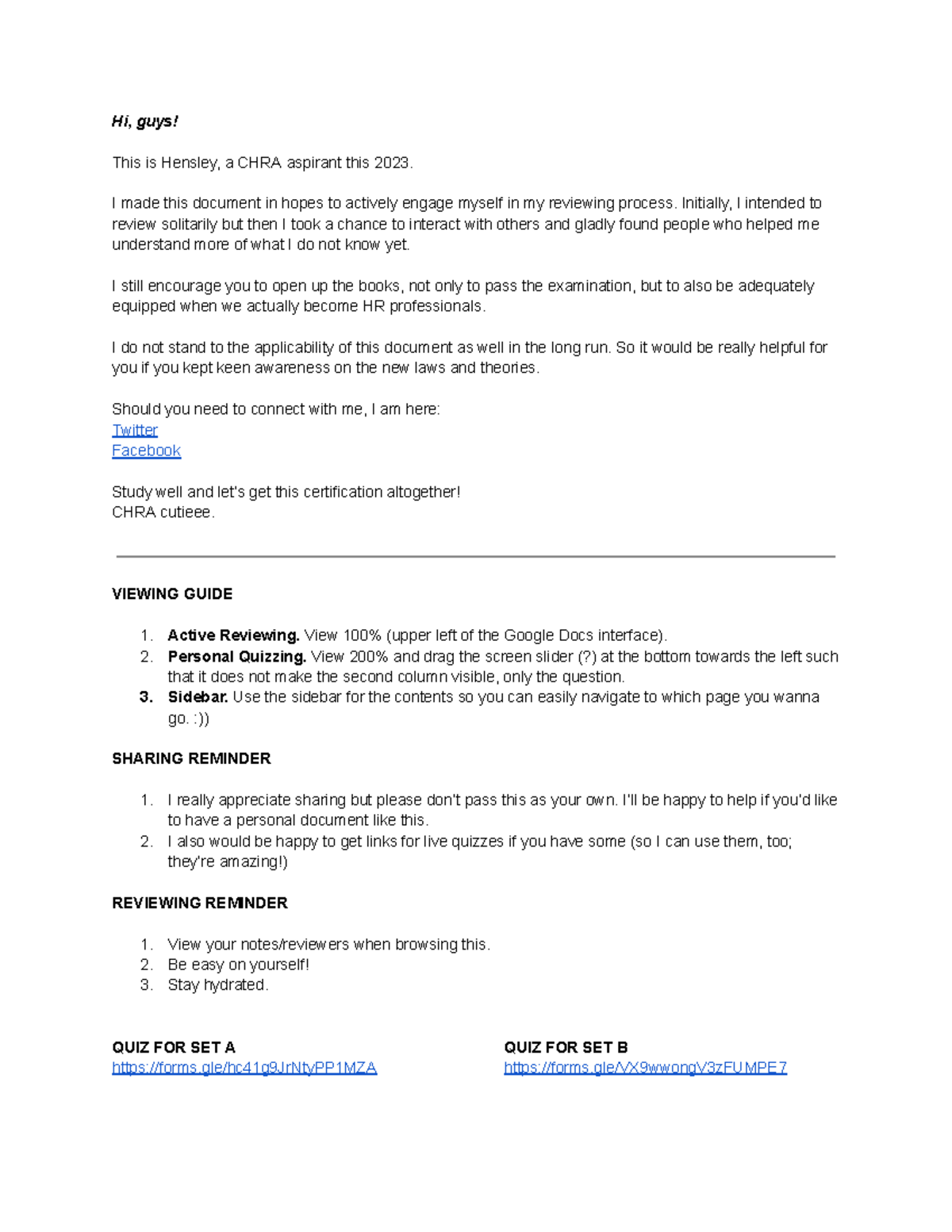 CHRA Made-Up Assessment Form - Hi, guys! This is Hensley, a CHRA ...