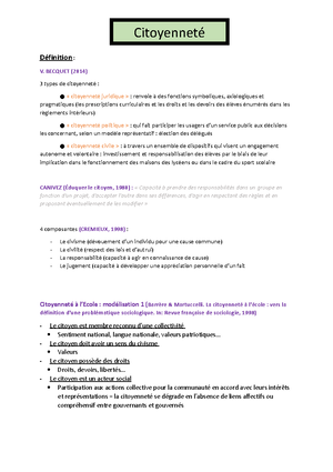 Fiche citoyenneté - Définition : V. BECQUET (2014) 3 types de ...