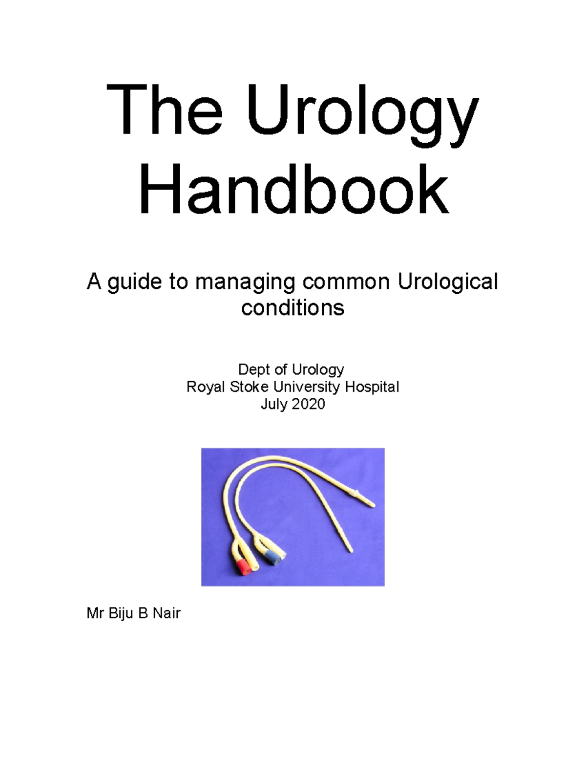 The Urology Handbook - MEDICINE FINALS - The Urology Handbook A guide ...