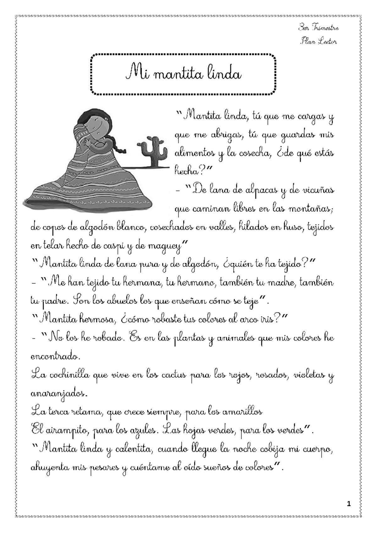 Mi-mantita-linda - lectura - 3er Trimestre Plan Lector Mi mantita linda ...